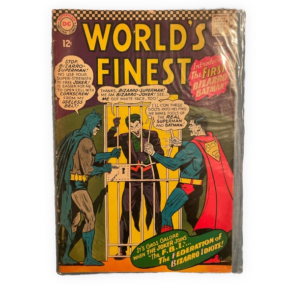 Other | 1965 Worlds Finest 156 Comic Book Bizarro Batmanjoker | Poshmark